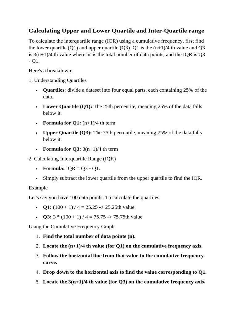 Calculate Quartiles and IQR Easily | PDF