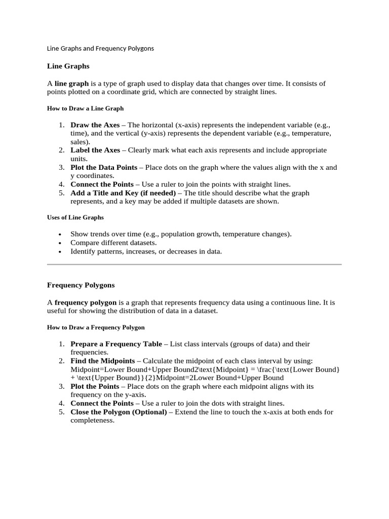 Line Graphs and Frequency Polygons Guide | PDF | Cartesian Coordinate ...
