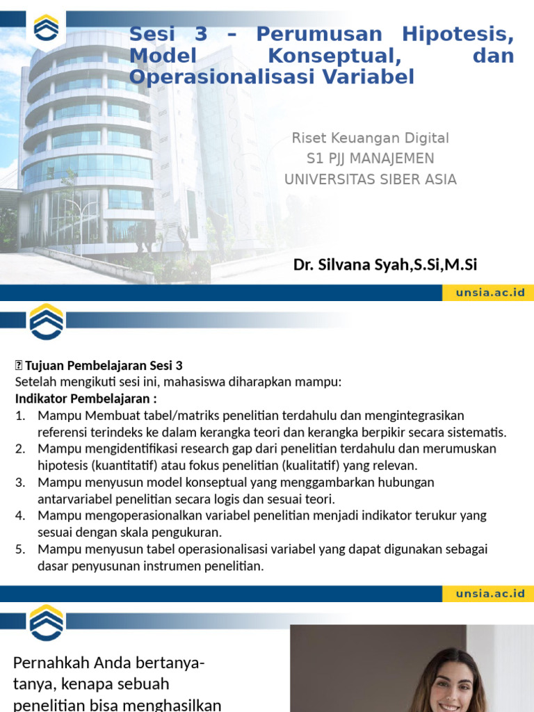 Sesi 3 – Perumusan Hipotesis, Model Konseptual, Dan Operasionalisasi ...