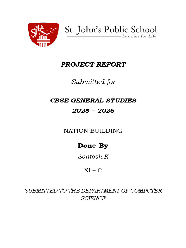 Nation Building in India: A Project Report | PDF | Sustainability ...