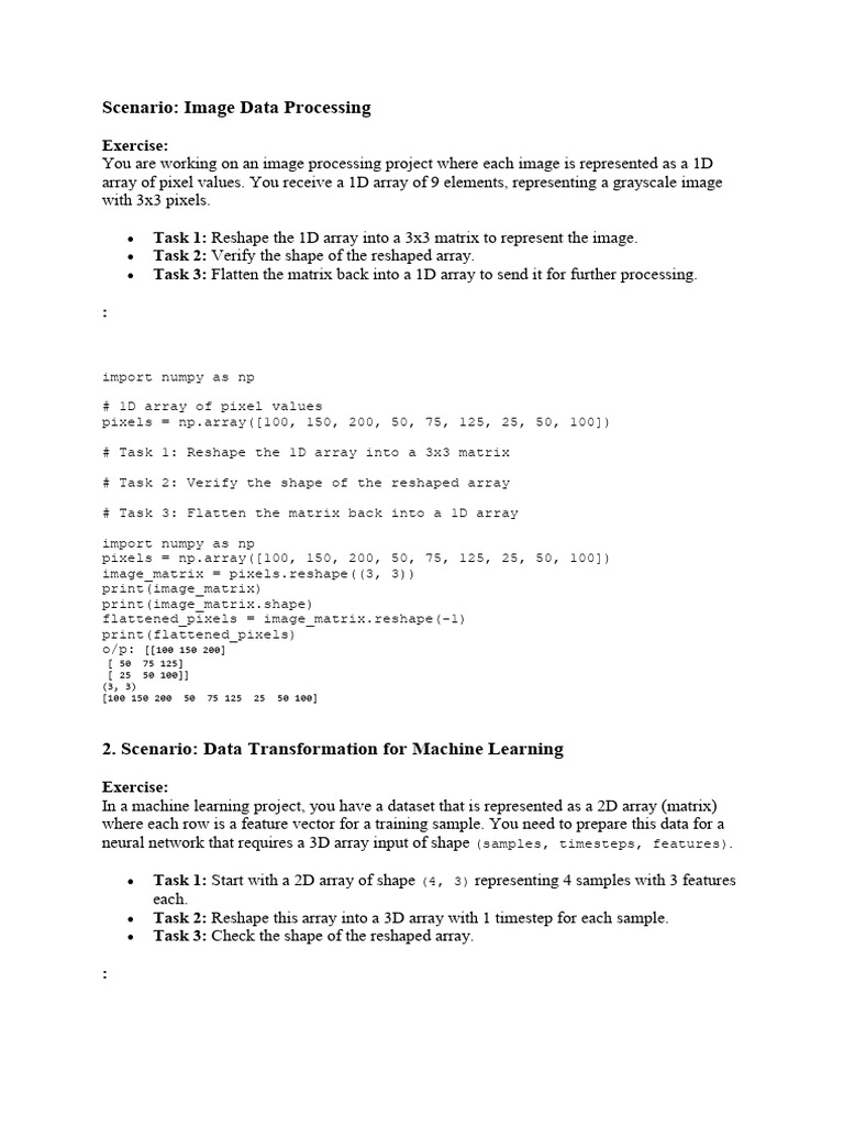 Numpy Tasks1 Solutions | PDF | Applied Mathematics