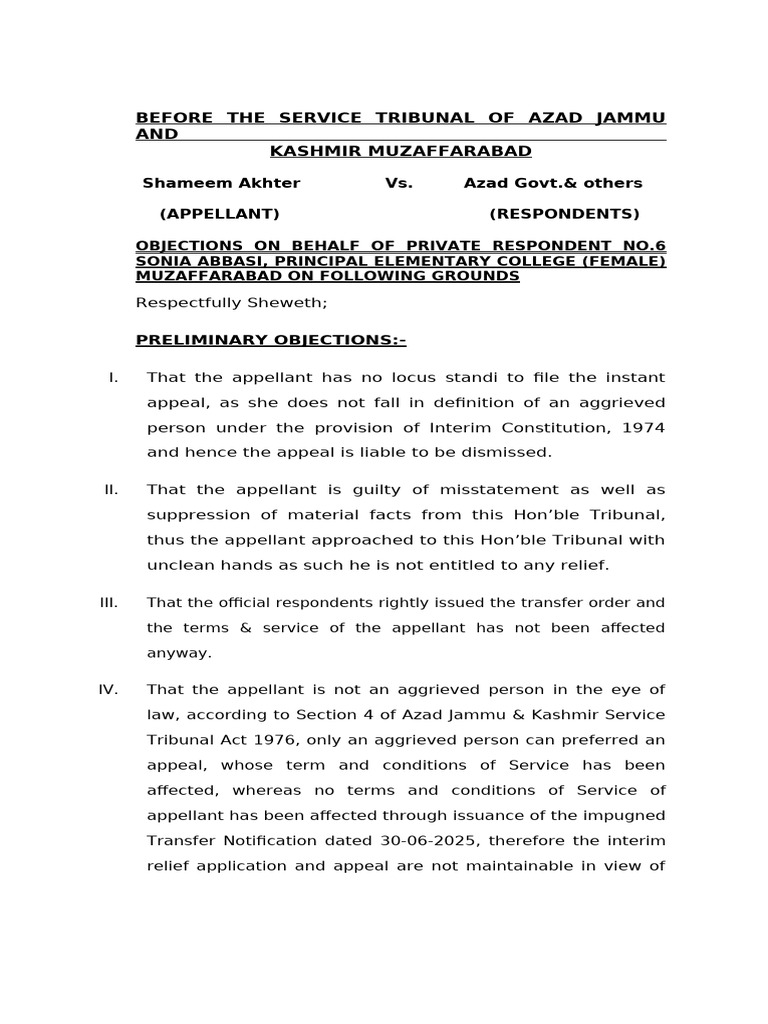 Shameem Akhter vs. Azad Govt | PDF | Appeal | Affidavit