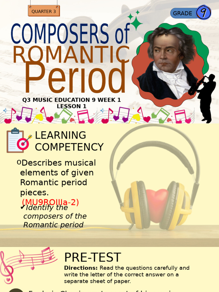 MUSIC - Q3 PPT-MAPEH9 - Lesson 1 (Composers of Romantic Period) | PDF ...