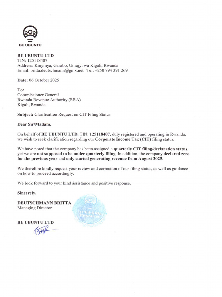 CIT - Filing Status | PDF