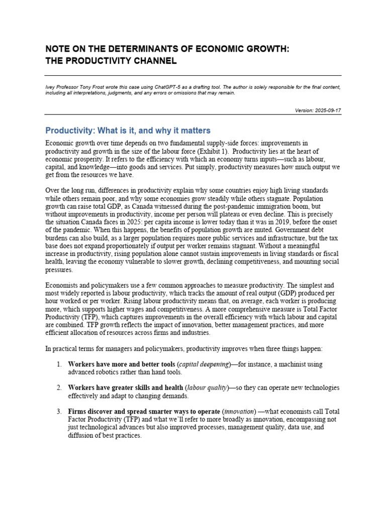 The Determinants of Economic Growth - The Productivity Channel - V2 ...