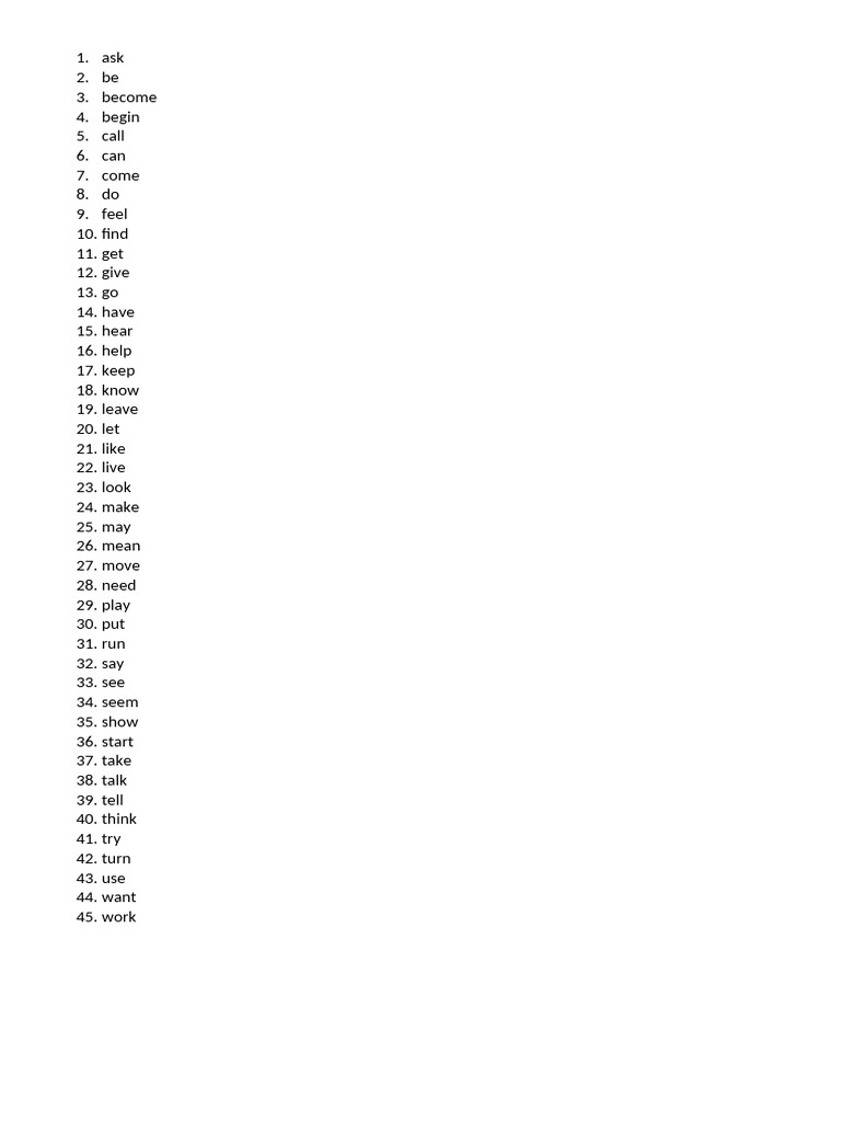 Common English Verbs List | PDF