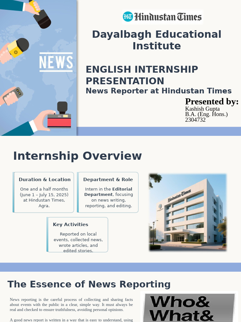 Kashish Internship Presentation | PDF | News | Communication