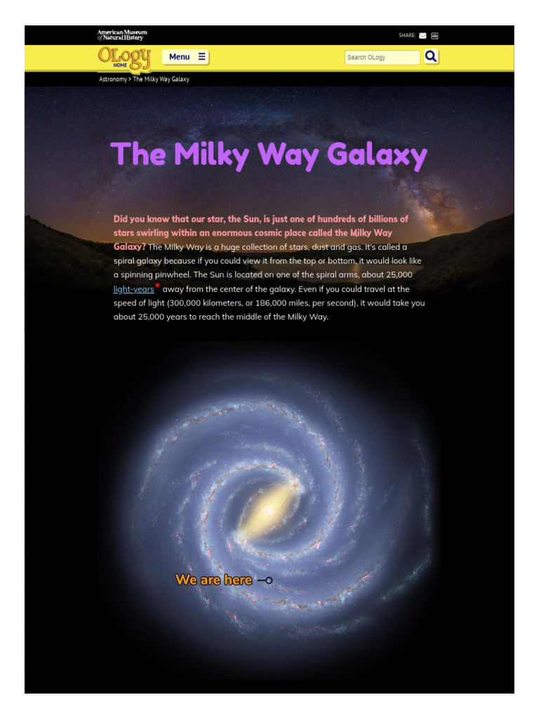 WWW Amnh Org Explore Ology Astronomy The Milky Way Galaxy2 | PDF ...