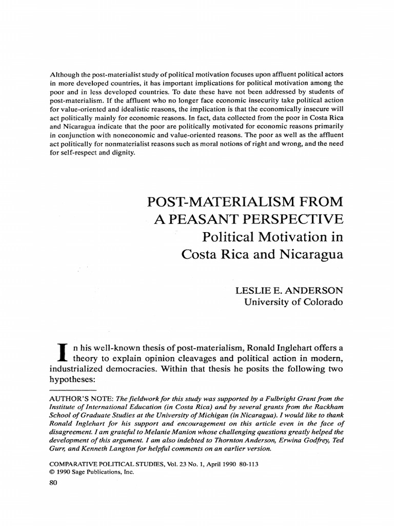 Postmaterialism and Peasent | PDF