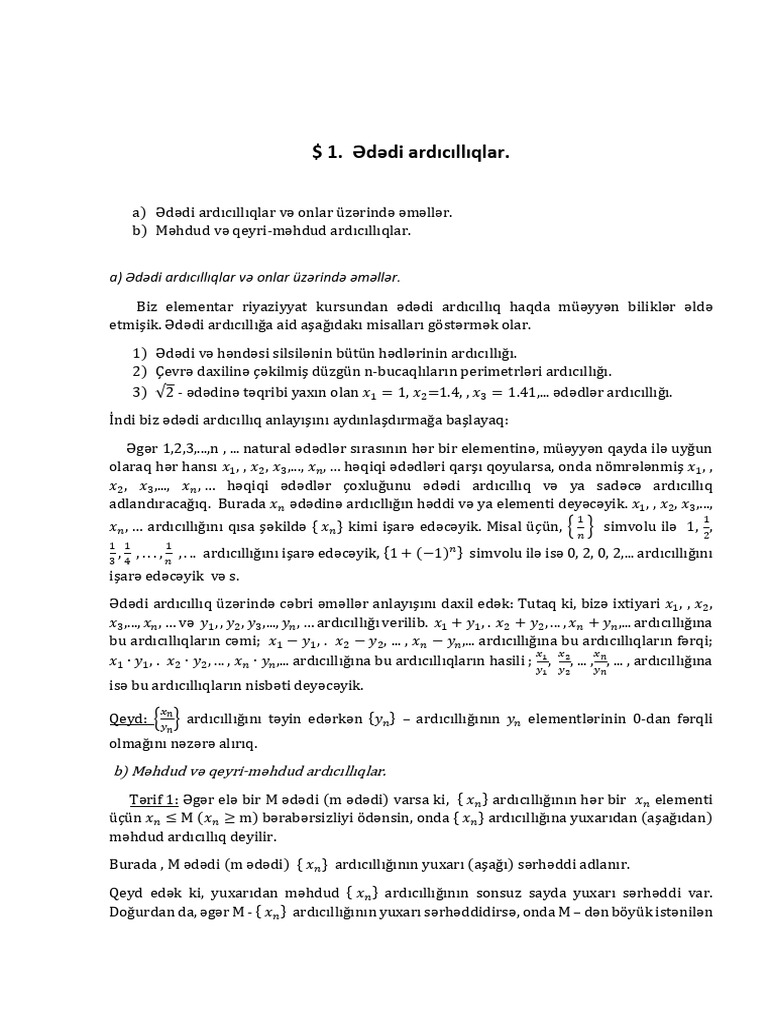 Riyazi Analiz | PDF