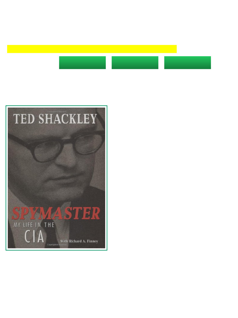 Spymaster Theodore Shackley online version | PDF
