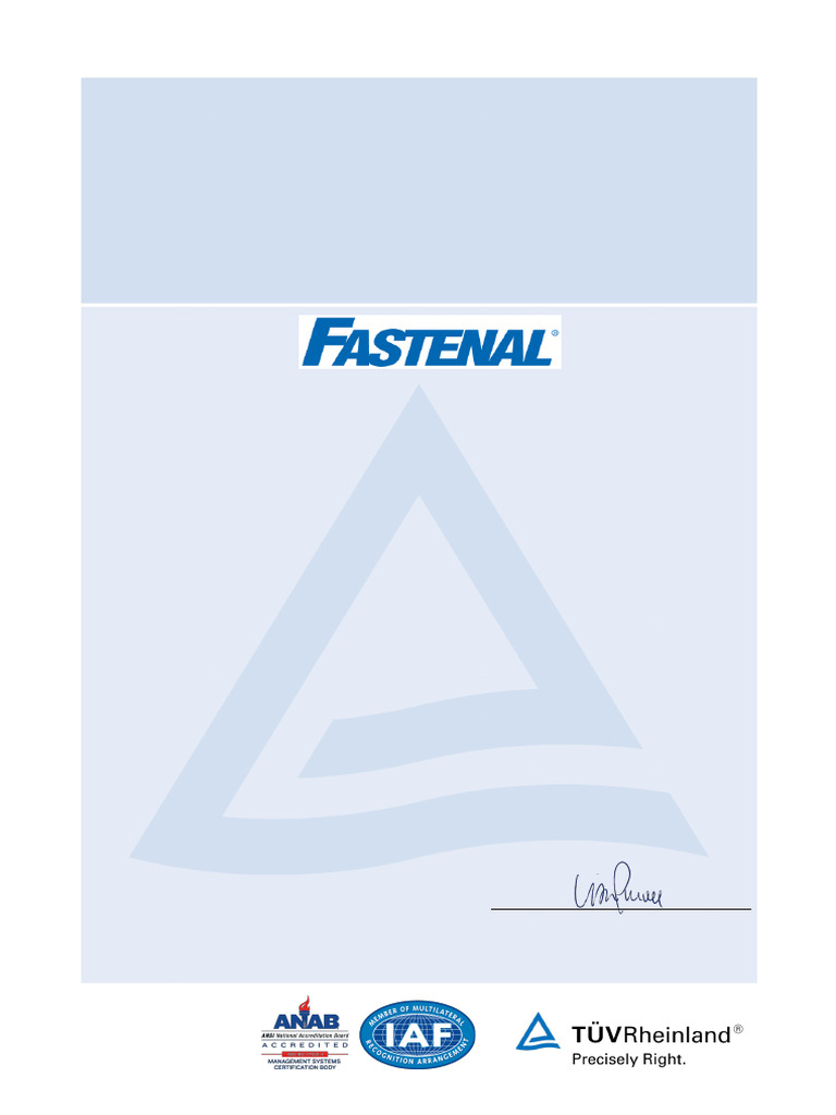Fastenal Iso 9001 2015 Certificate | PDF | Economies | Business Process