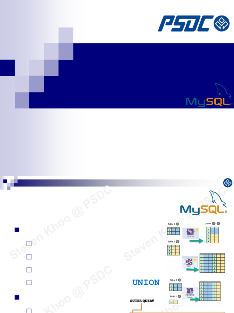 Chapter6 Joins and Unions, Subqueries (std) | PDF | Information Technology Management | Data