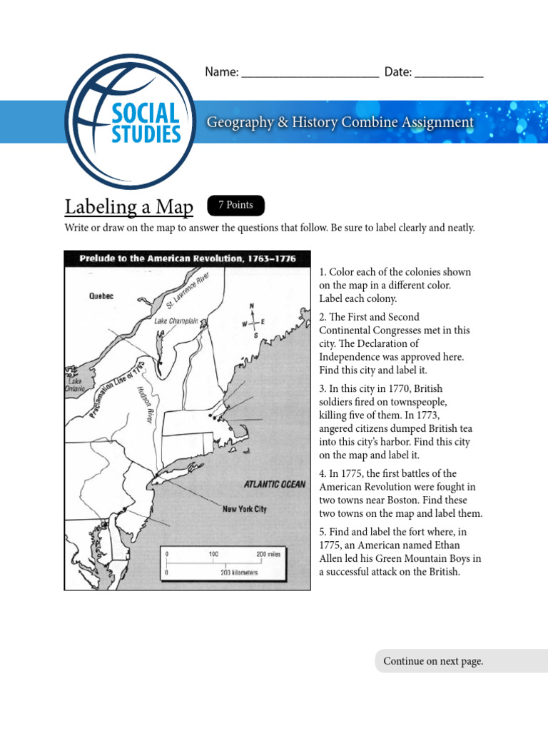 Ss7 Road To Independence Worksheet | PDF | American Revolution