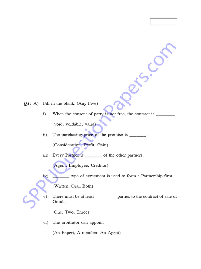 Commerce Bcom Semester 5 2022 April Business Regulatory Framework I 2019 Pattern | PDF ...
