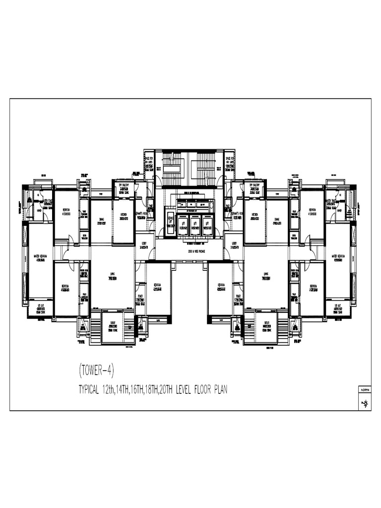 t4 - 4bhk Floor Plans (3910 SQ - FT.) | PDF