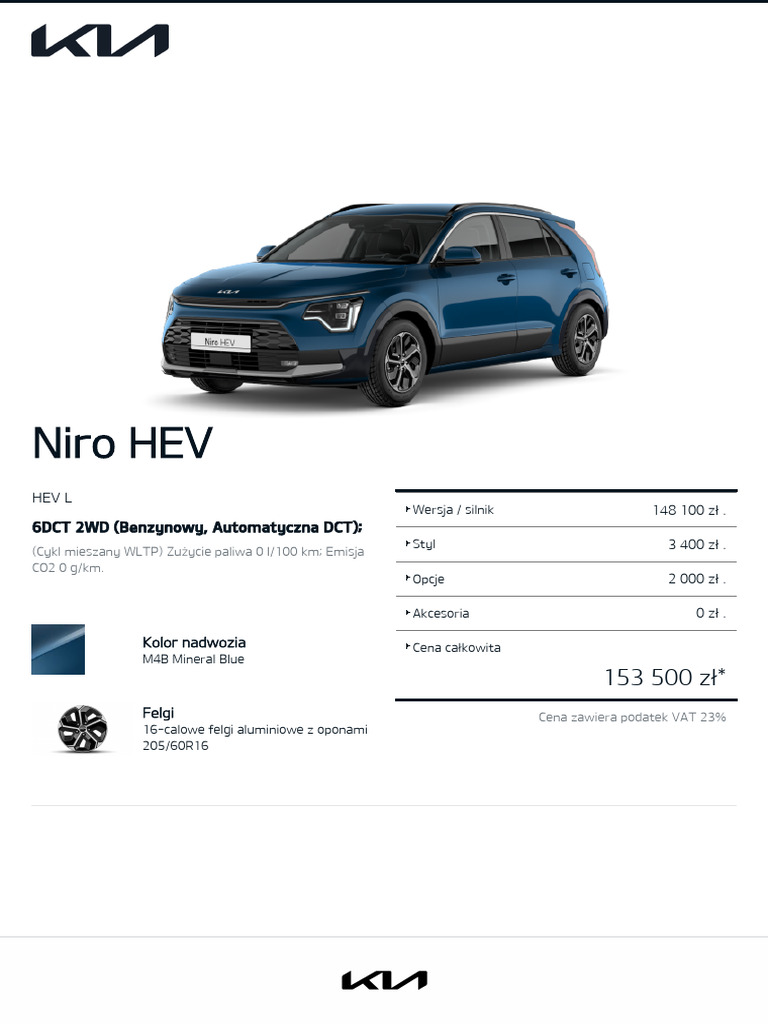 Kia Configurator Niro HEV HEV L 20251125 | PDF
