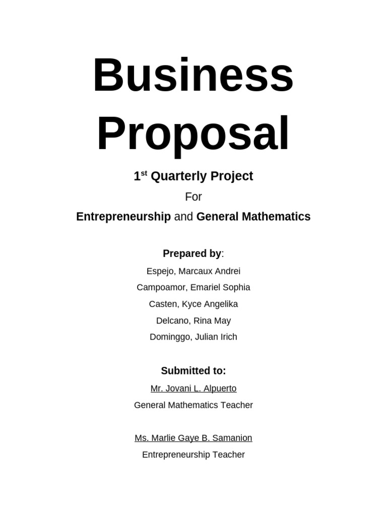 Business-Proposal-Gen Math and Entrep-Q1 | PDF | Hot Drinks ...