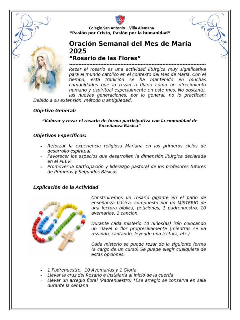 Rosario Gigante en el Mes de María | PDF | Rosario | Oración