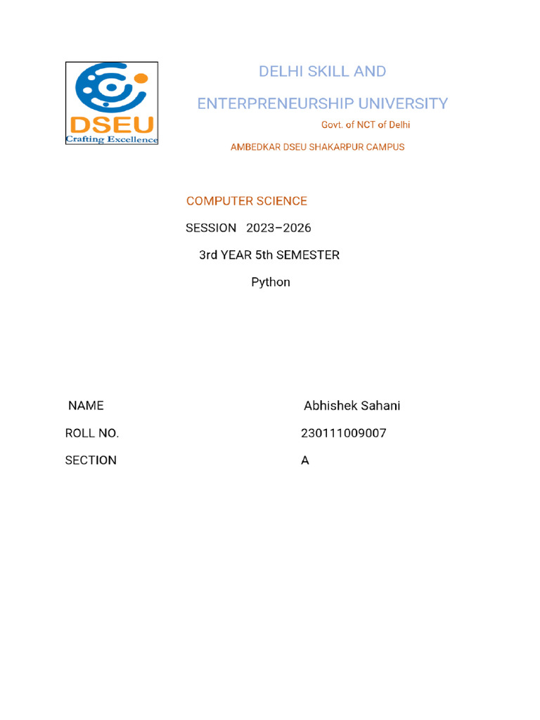 Abhishek Python | PDF
