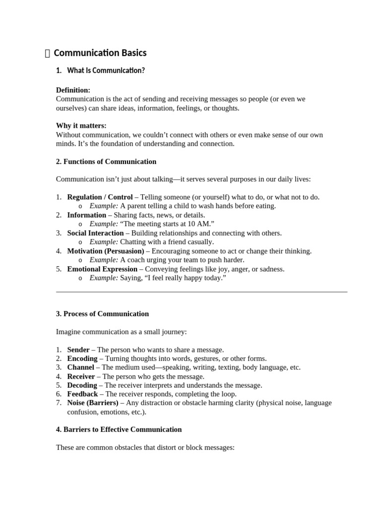 Communication Basics | PDF | Communication | Cognition