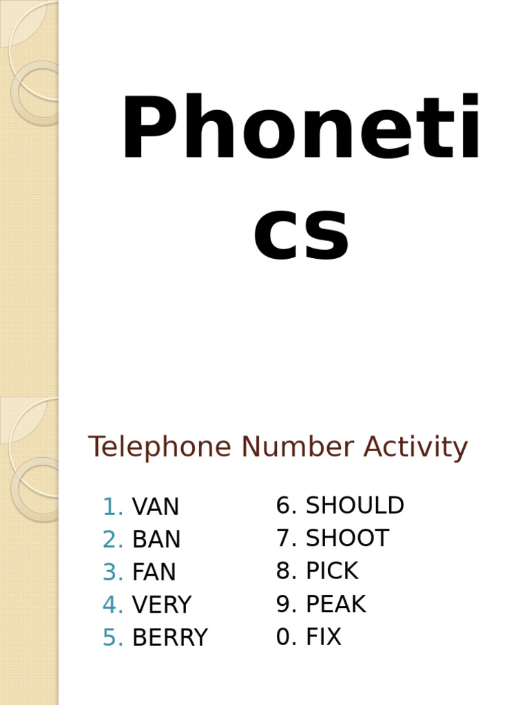 On Phonetics (Activity) | PDF