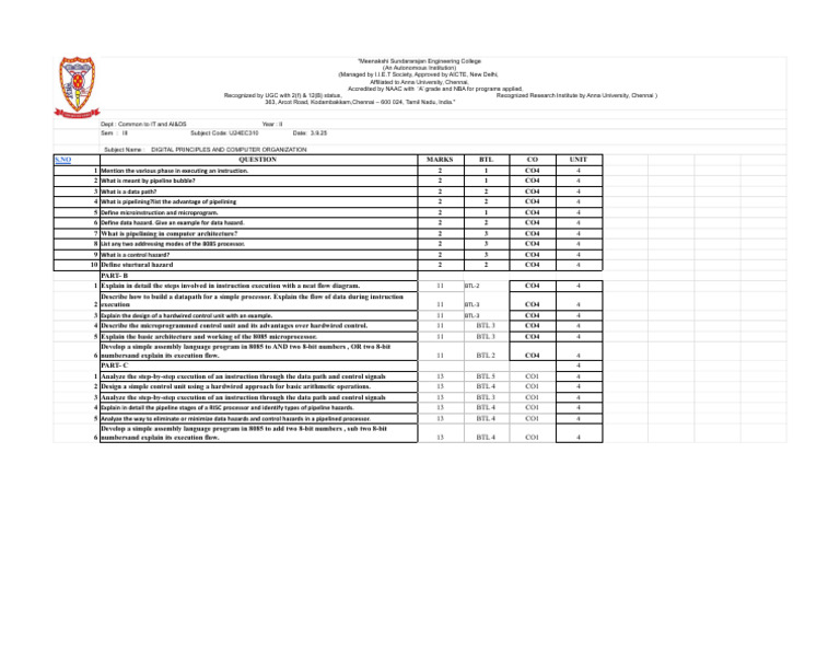 Dpco 1,2,3,4,5 - Unit 4 | PDF | Central Processing Unit | Classes Of Computers