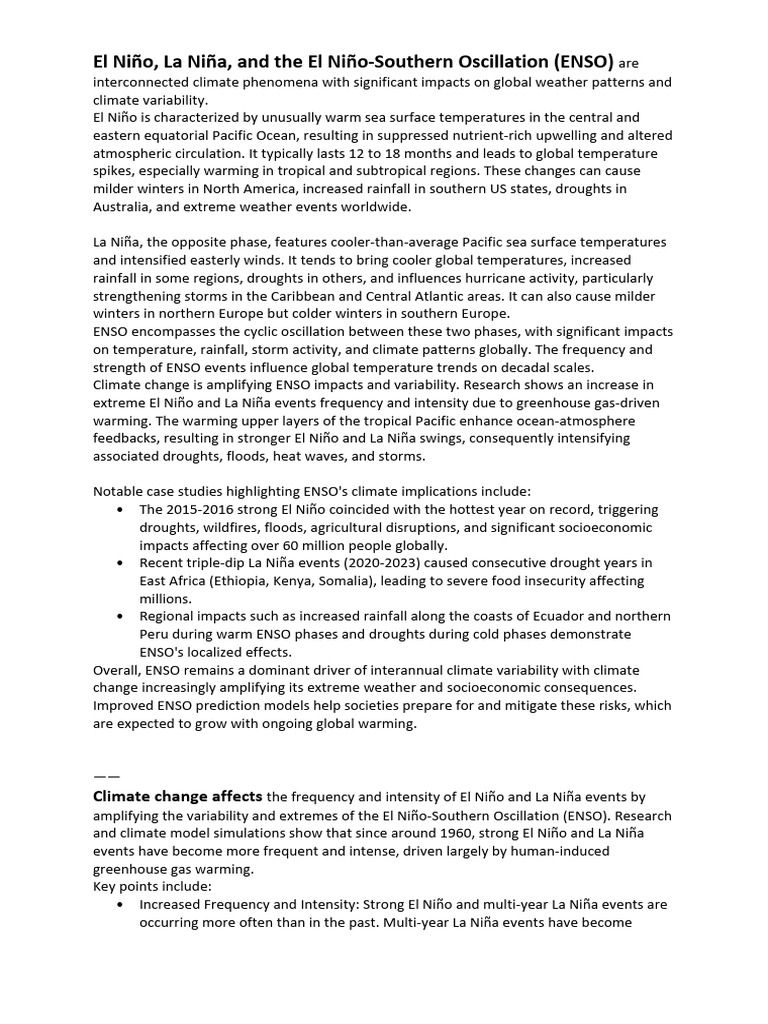 El Niño | PDF | Sea Surface Temperature | Climate