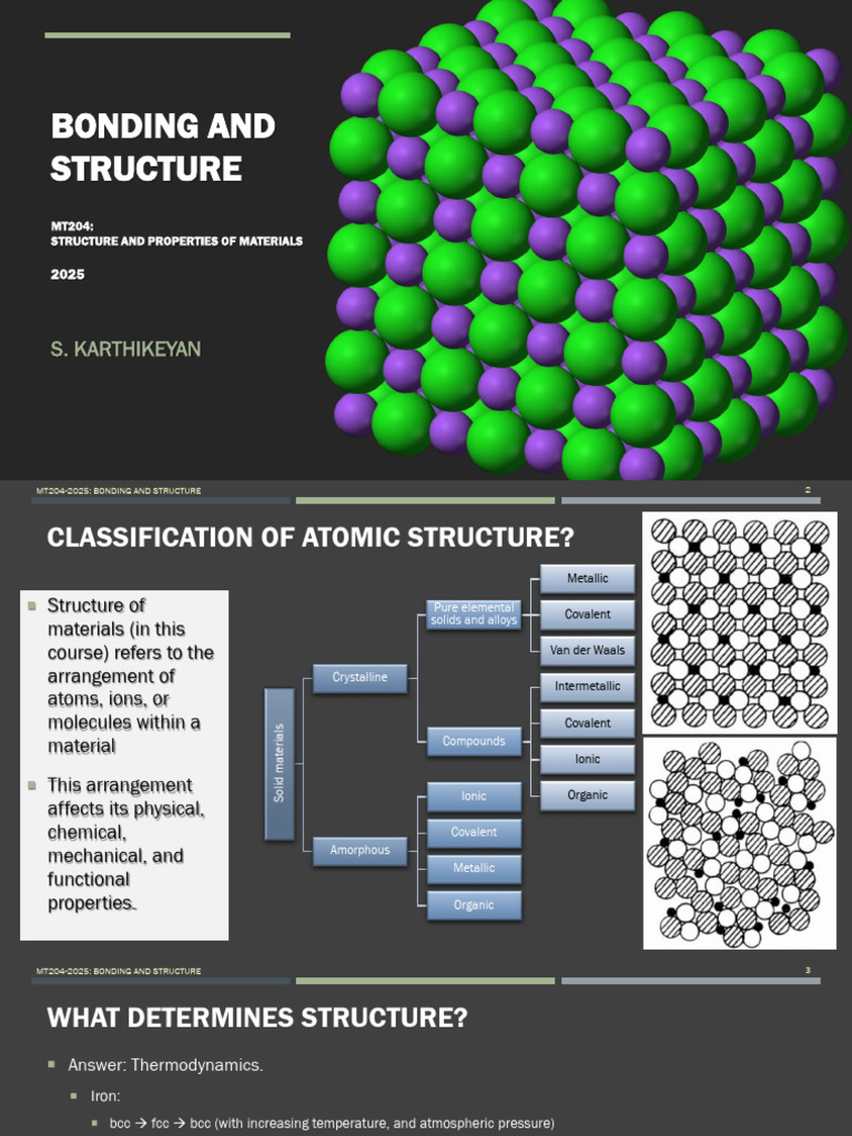 02-Bonding and Structure - MT204-2025 | PDF | Chemical Bond | Ionic Bonding