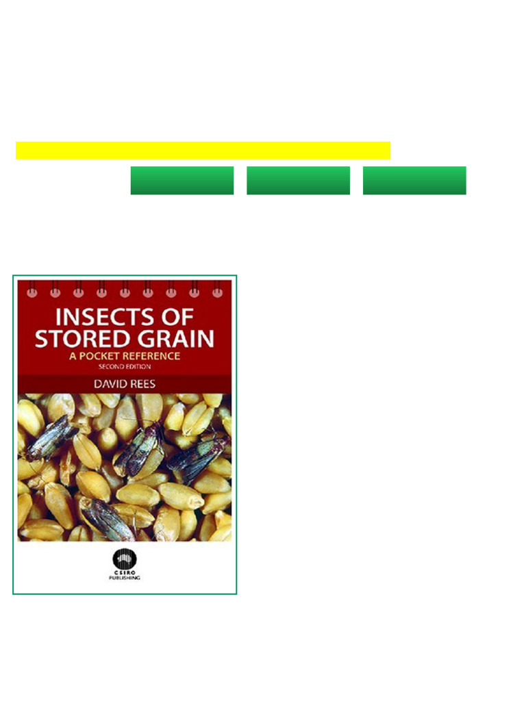 Insects of Stored Grain A Pocket Reference 2nd Edition David Rees ...