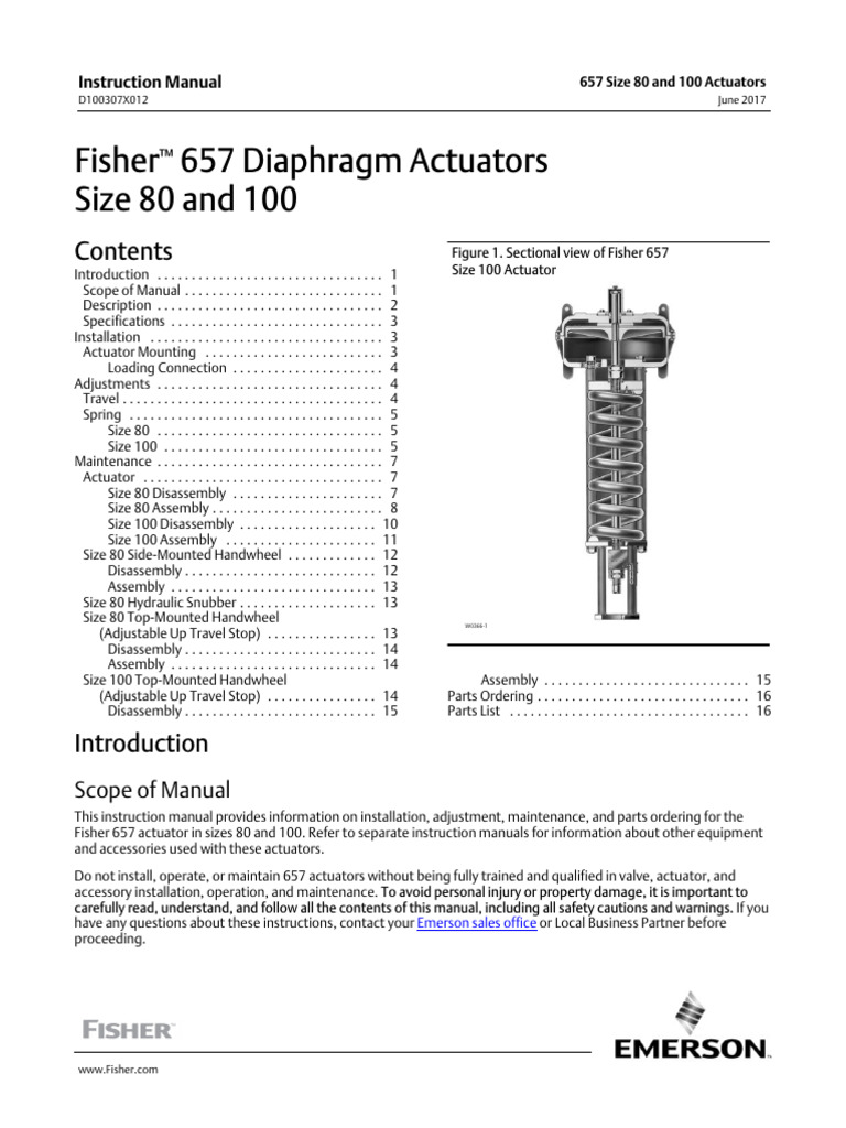 Fisher - 657 Actuator (80 and 100) - Actuator Spring | PDF | Valve | Screw