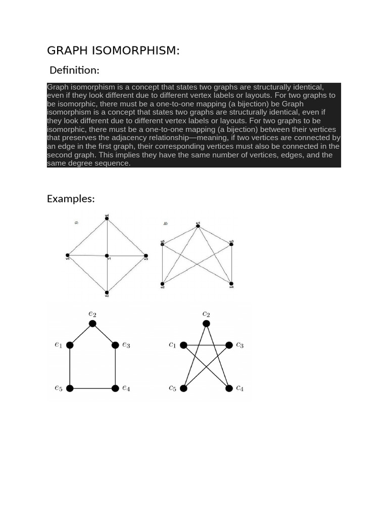 Graph Isomorphism | PDF | Vertex (Graph Theory) | Mathematical Relations