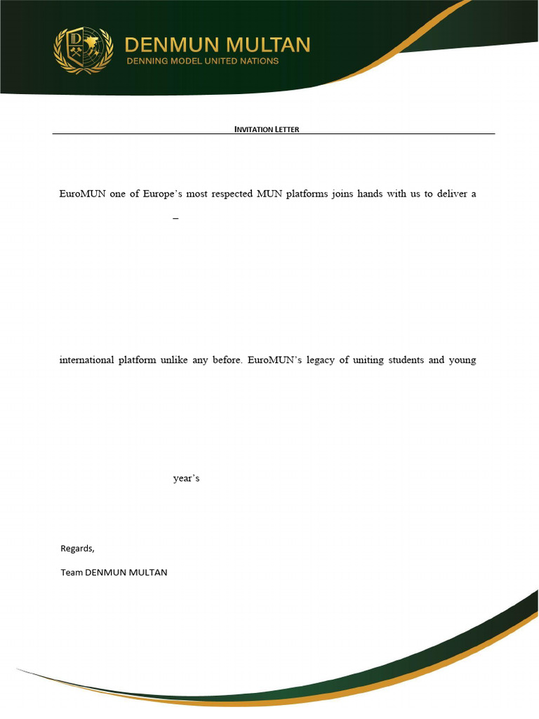 DENMUN Invitation Letter | PDF | United Nations Security Council ...