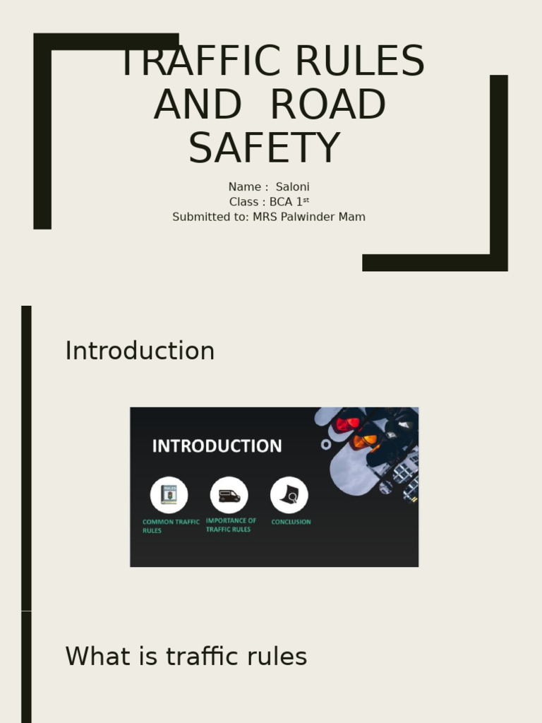 Essential Traffic Rules and Safety Tips | PDF