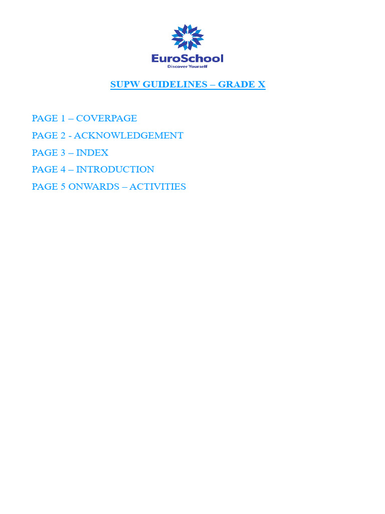 Supw Guidelines - Grade 10 | PDF | Textiles | Creativity