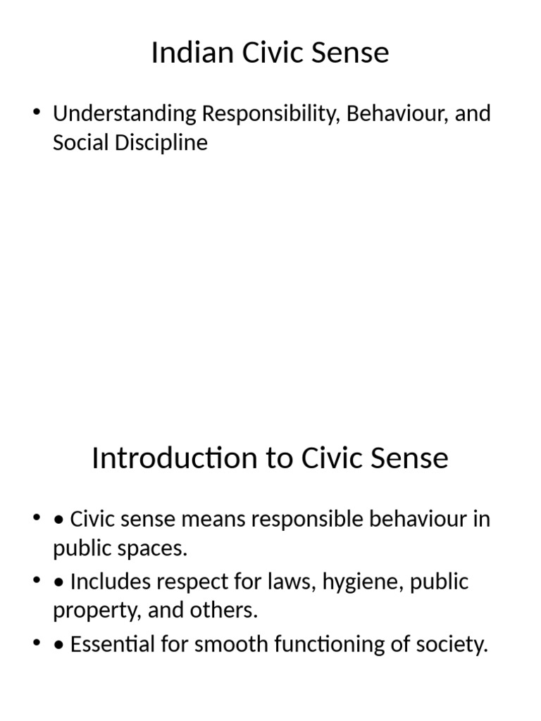 Indian Civic Sense Presentation | PDF | Transport