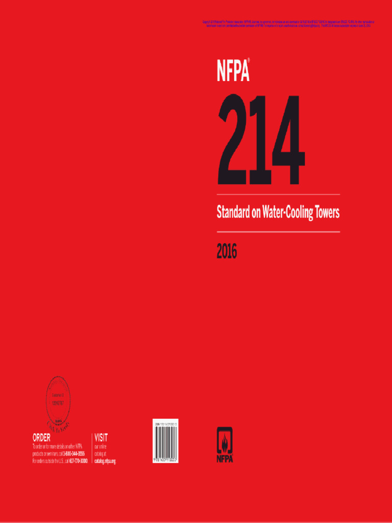 NFPA 214 - Norma Torres de Refrigeración Por Agua (2016) | PDF