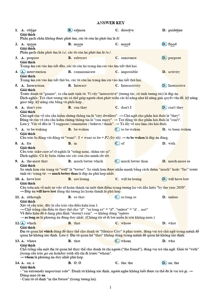 Key Practice Test 16 | PDF