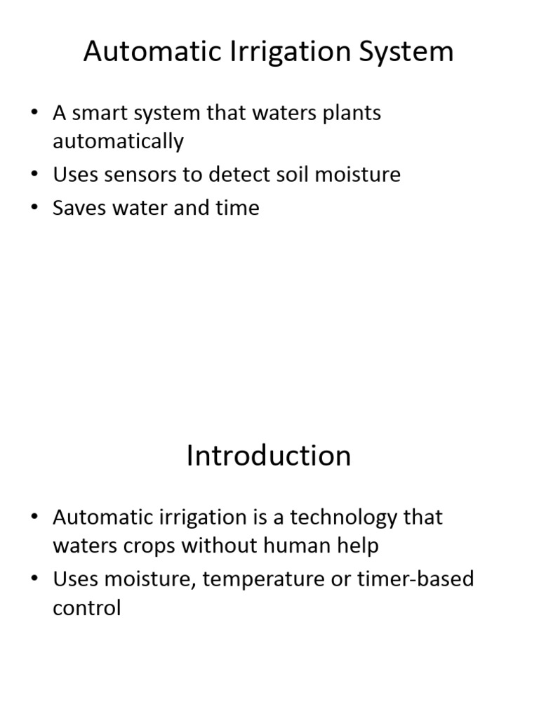 Smart Automatic Irrigation System Guide | PDF