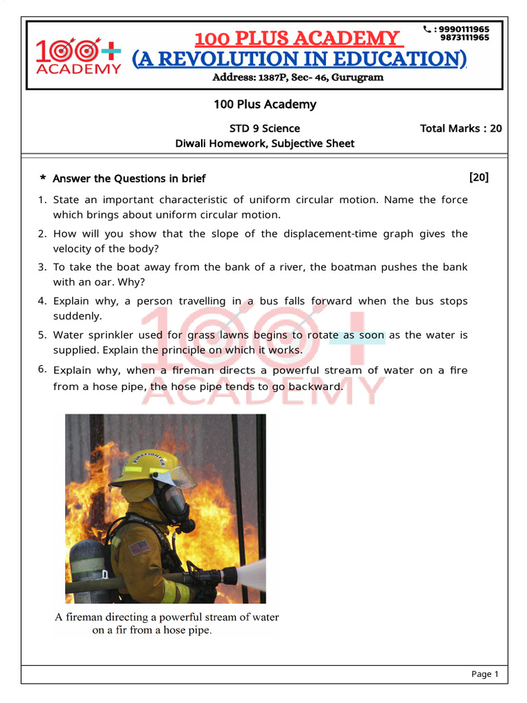 Diwali Homework, Subjective Sheet - 33064648 | PDF