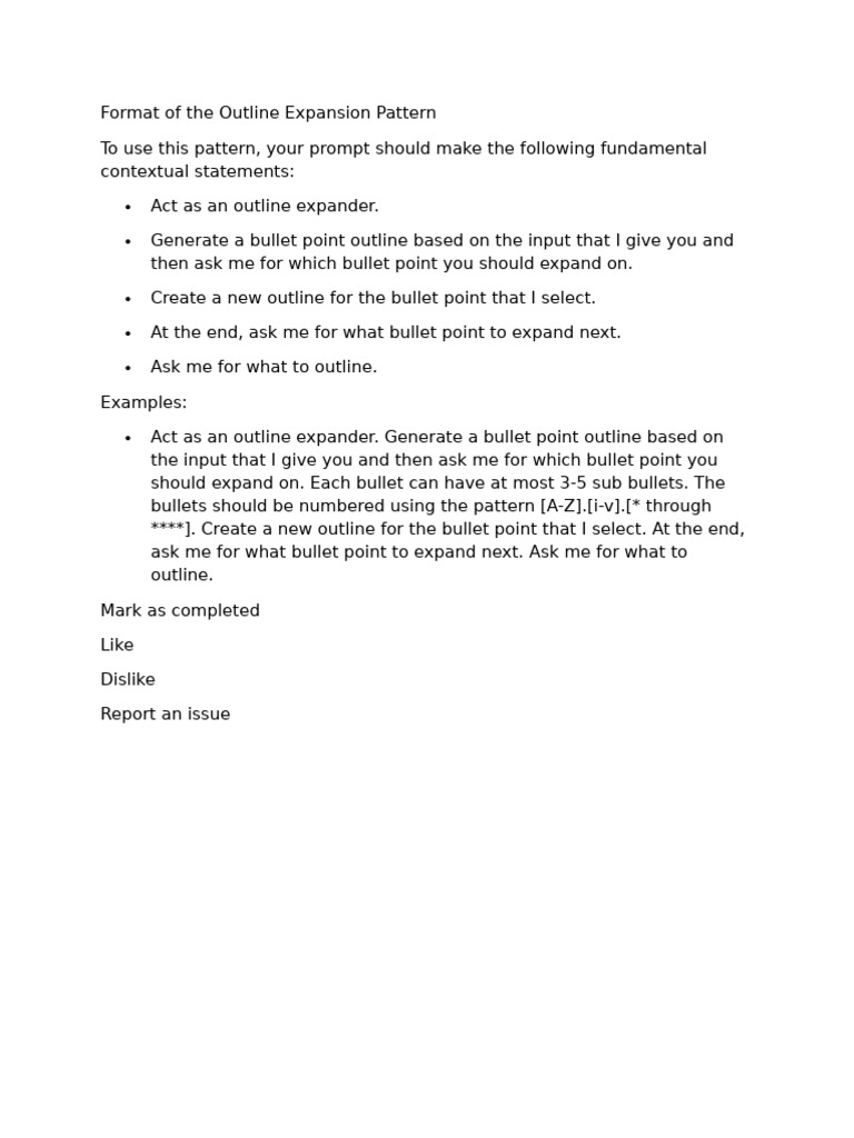 Format of The Outline Expansion Pattern | PDF