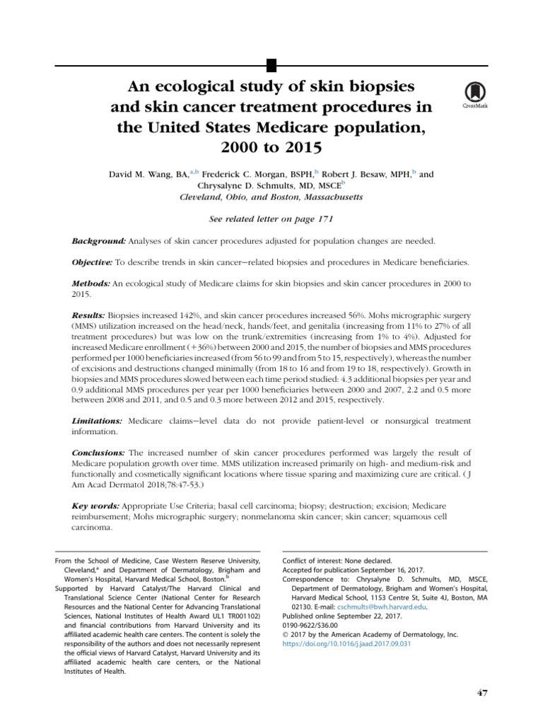 An Ecological Study of Skin Biopsies and Skin Canc | PDF | Skin Cancer ...