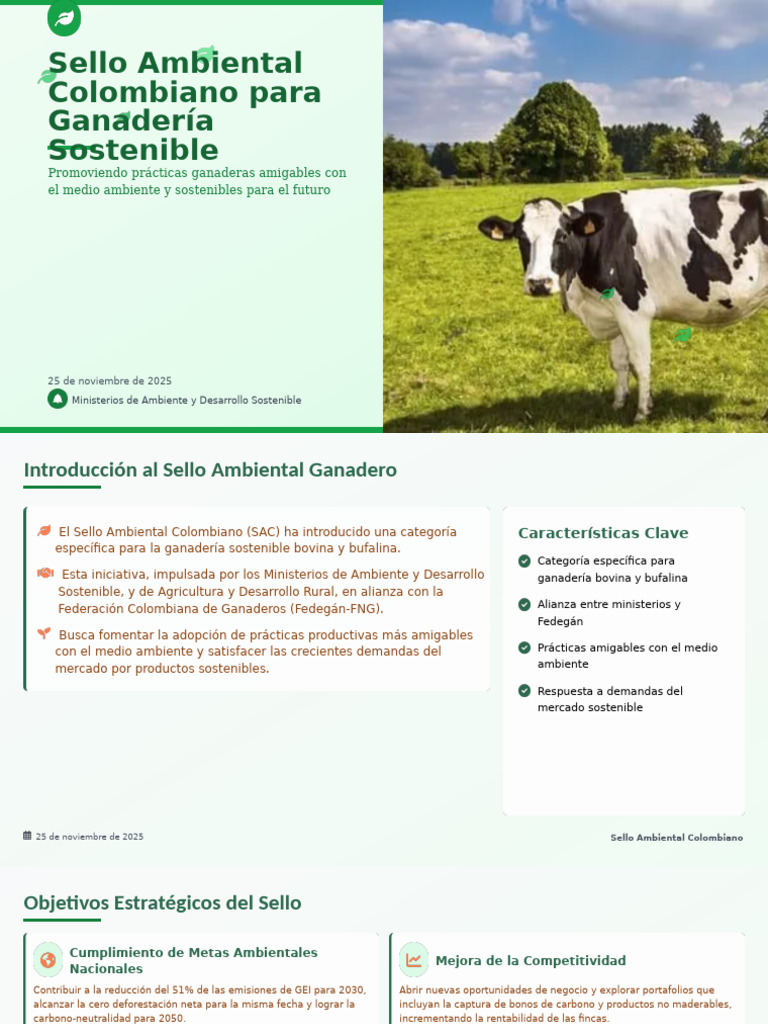 Sello Ambiental Colombiano para Ganadería Sostenible | PDF ...