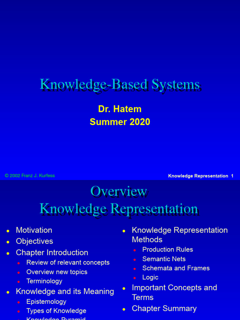 AI Lec 4 Knowledge - Base - System | PDF | Knowledge Representation And ...