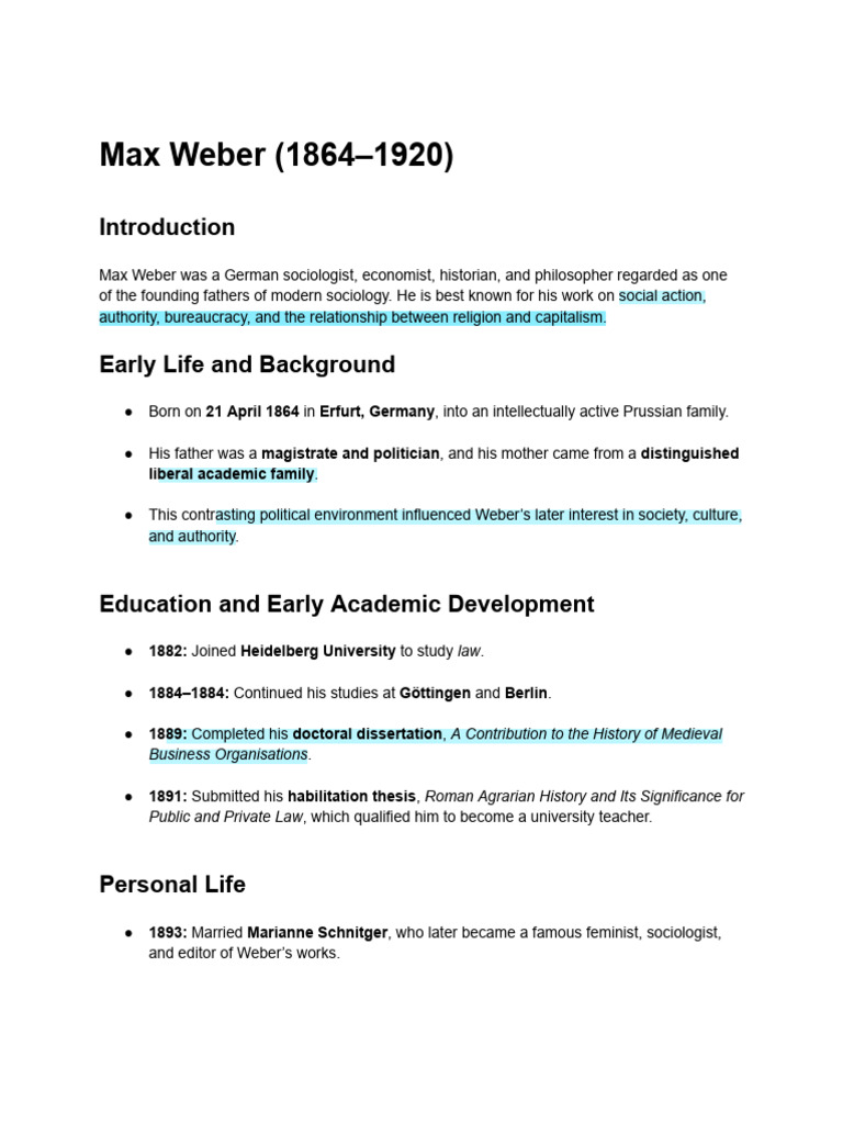 Max Weber | PDF | Max Weber | Sociology