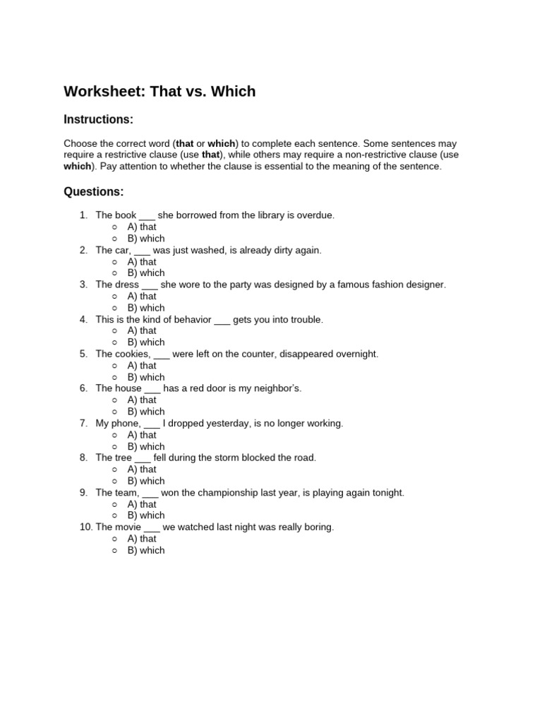 That Vs Which | PDF