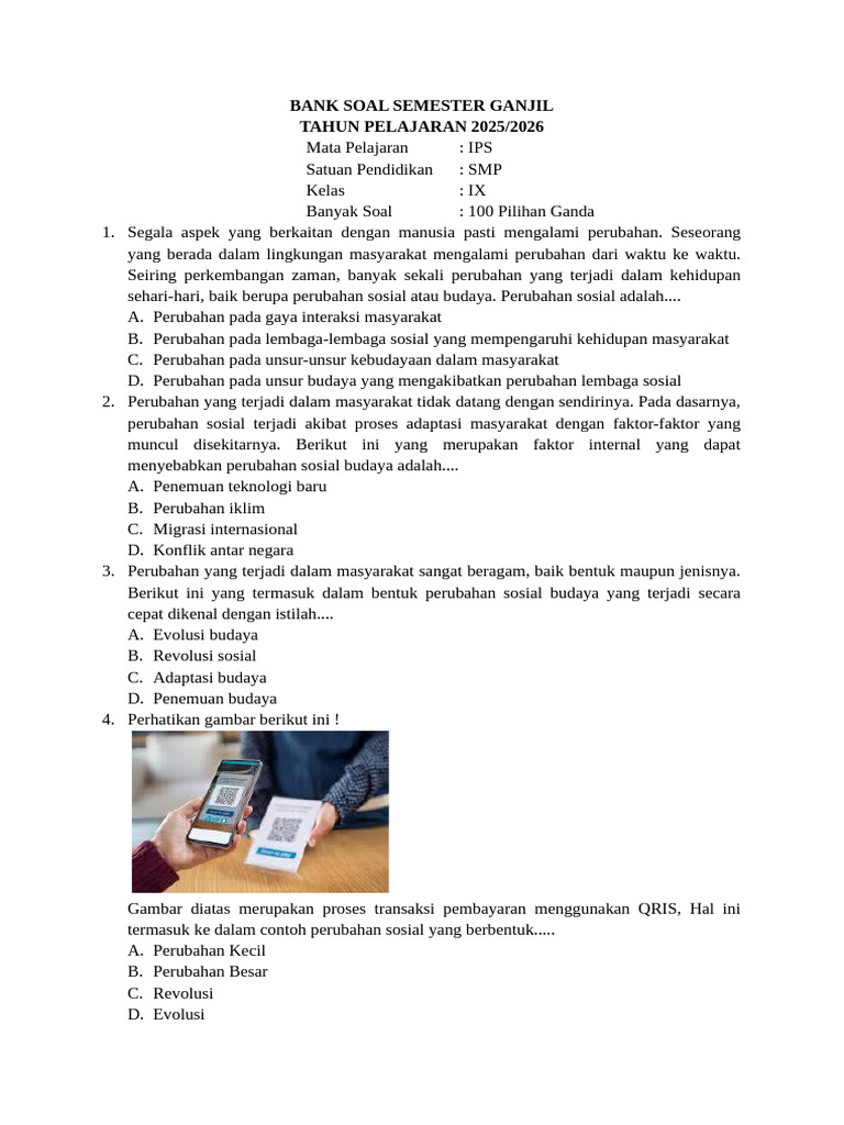 Bank Soal Ips | PDF