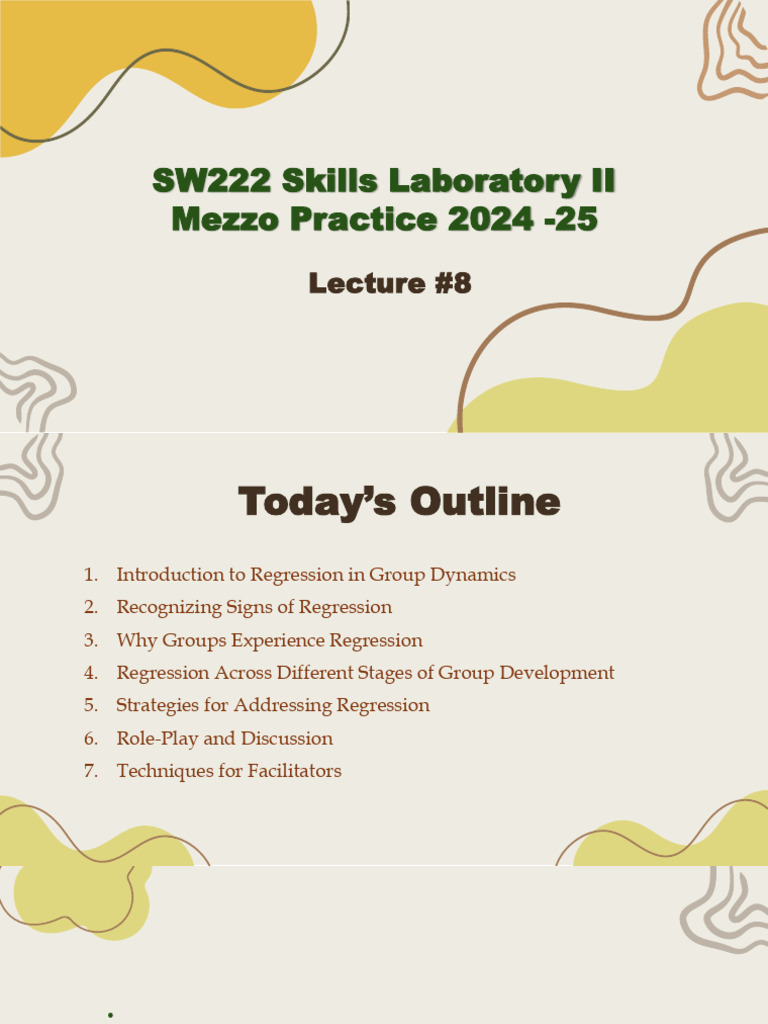 L8 Addressing Regression During Group Stages ...