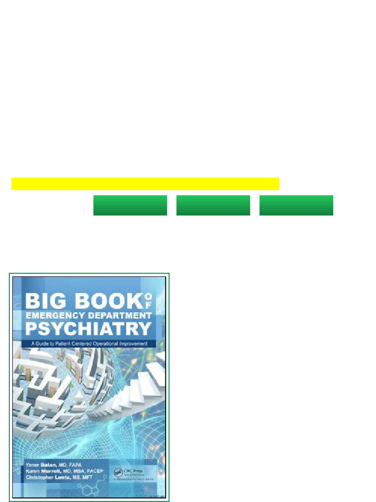 (Ebook) Big Book of Emergency Department Psychiatry: A Guide to Patient ...