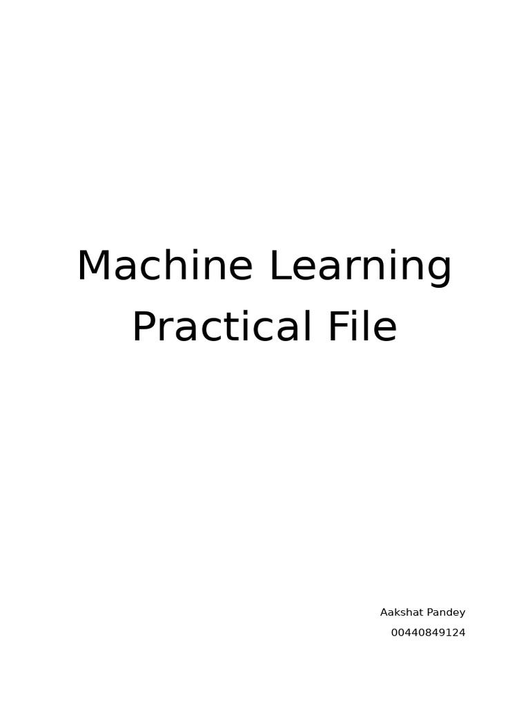 ML Practical File | PDF